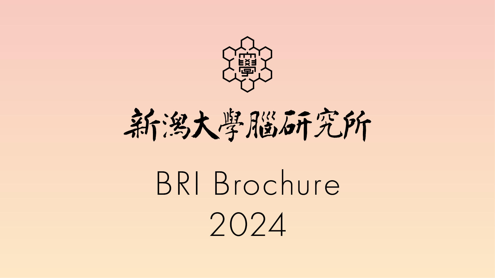 BRI Brochure 2024 | Brain Research Institute, Niigata University